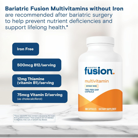 Bariatric Fusion Bariatric Multivitamin Without Iron | Post Bariatric ...