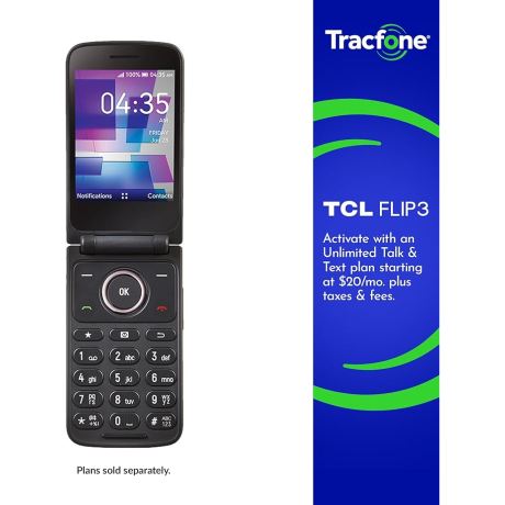 Tracfone, TCL FLIP 3, 16GB, Prepaid Flip Phone, Stone Gray, 5MP Video ...
