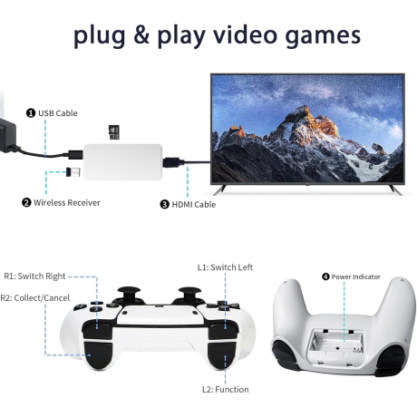 Retro Gaming Console Classic Wireless Nostalgia Game Stick Built-in 22 ...